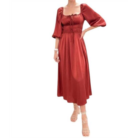 Blu Pepper | Dresses | New Blu Pepper Lady Satin Maxi Dress In Red ...